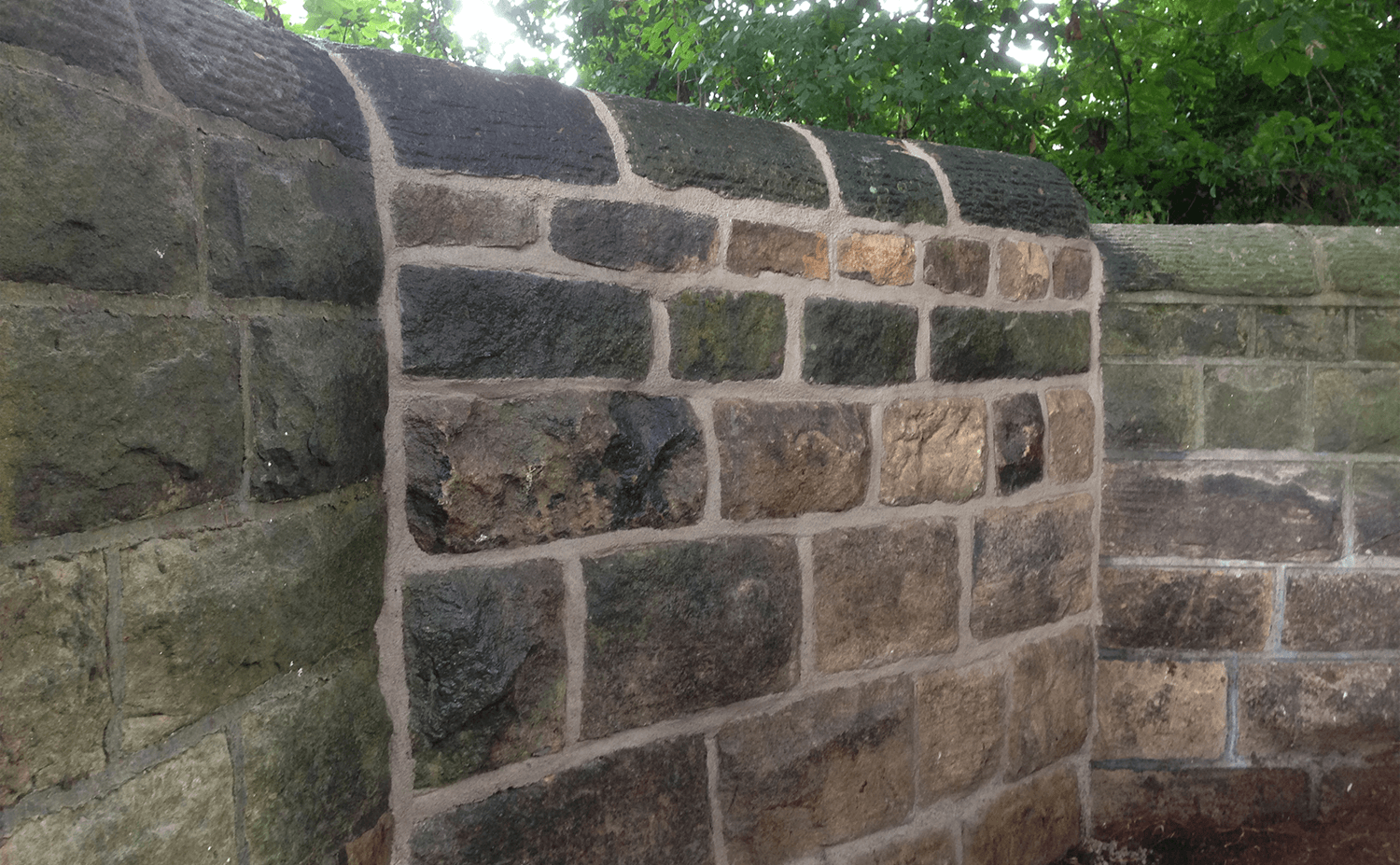 Guiseley mortared wall using traditional Yorskhire Gritsand | Roots Crafts
