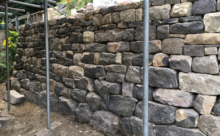 Hebden Bridge Dry stone walling cheek end practice | Roots Crafts