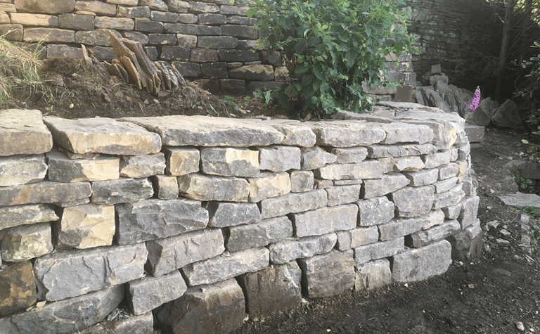 Halifax Dry stone walling cheek end practice | Roots Crafts